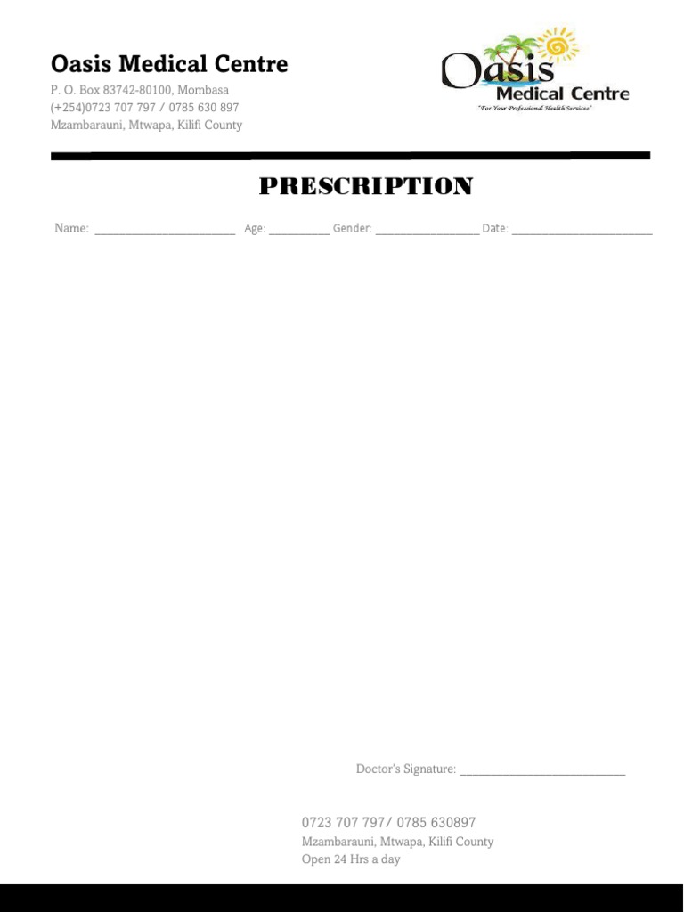 Doctor Prescription Pad Template | PDF