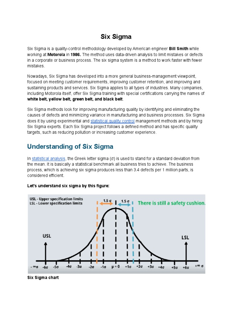 Six Sigma | PDF | Six Sigma | Standard Deviation