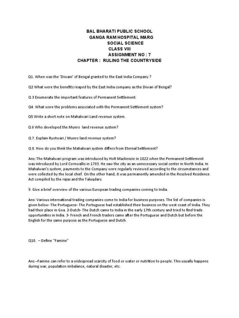 VIII - SST - 7 - Ruling The Countryside | PDF | Economies | British India