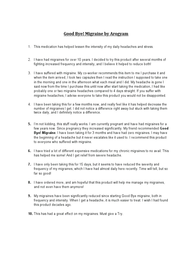 Goodbye Migraine | PDF