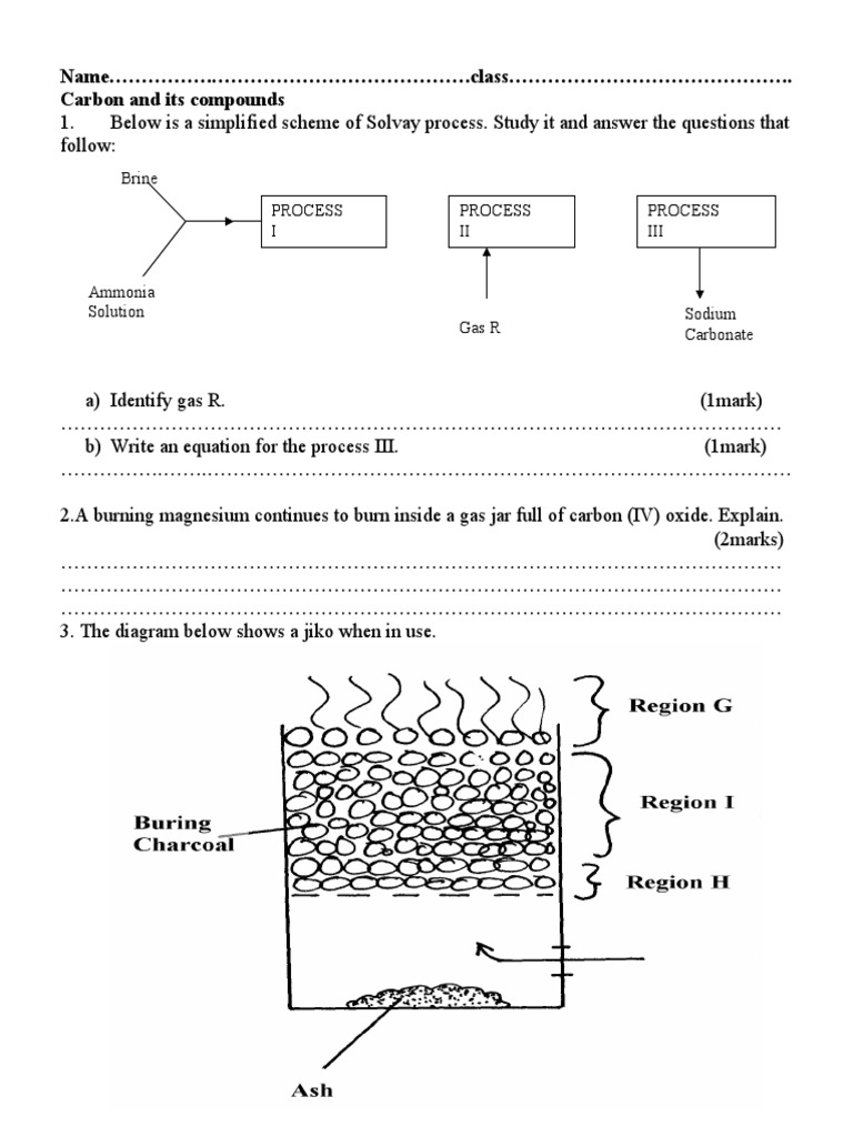 Carbon Compounds: Questions & Answers | PDF | Materials | Sets Of ...