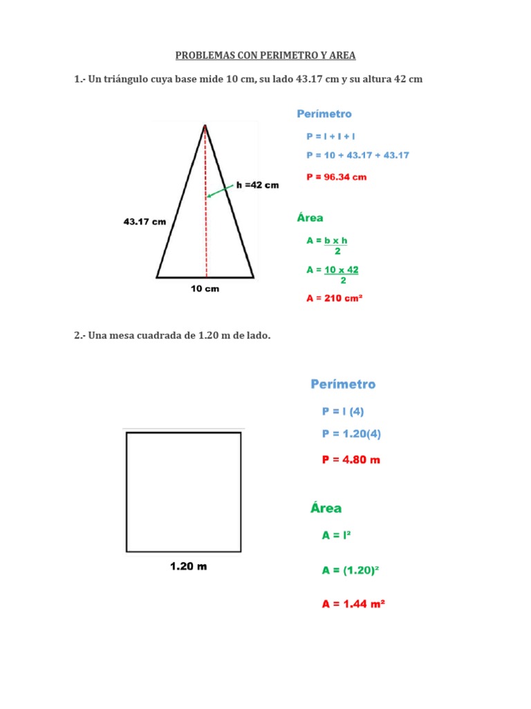 Problemas de Perímetro y Área | PDF | Métodos y materiales de enseñanza ...