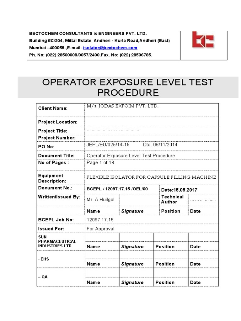 Oel Protocol Flexible Capsule Filling Machine Isolator | PDF
