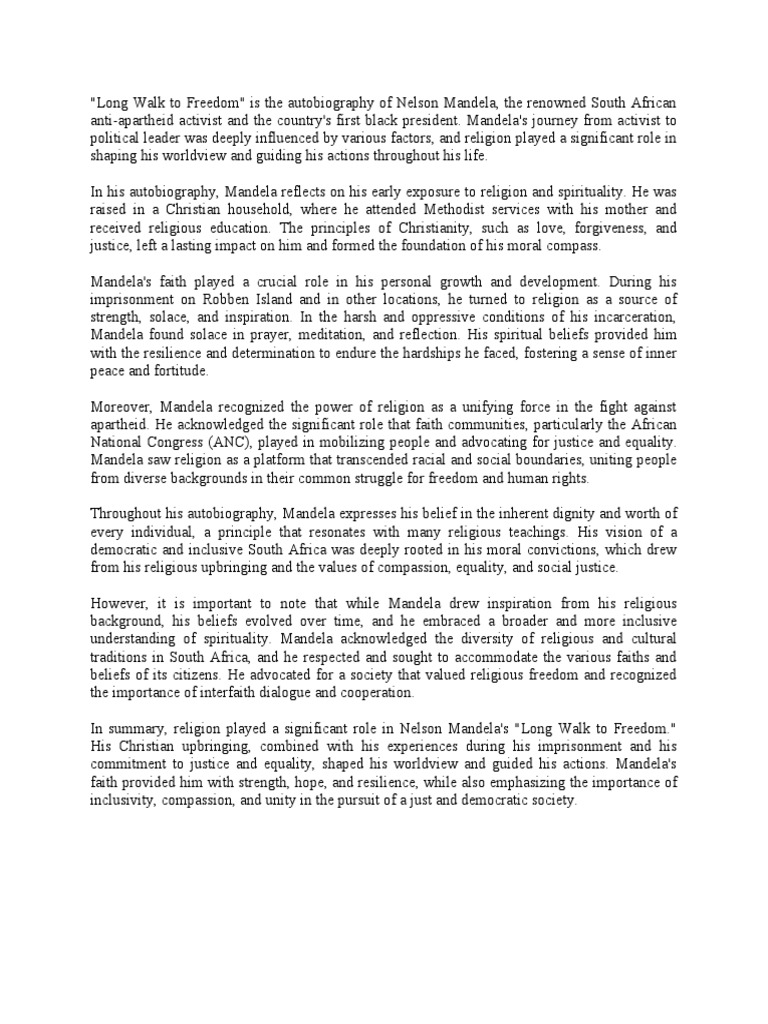 In Nelson Mandela Religion | PDF | Nelson Mandela | Faith