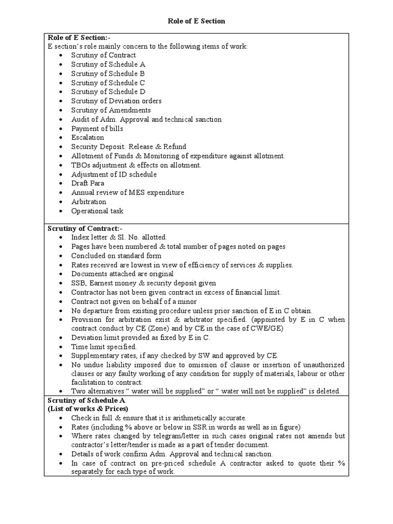 Role of E Section | PDF | Cheque | Expense