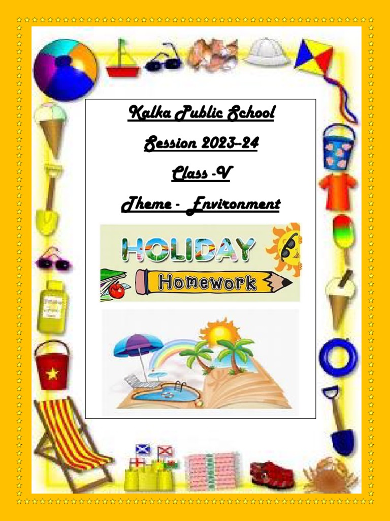Summer Holiday Homework for Class V | PDF