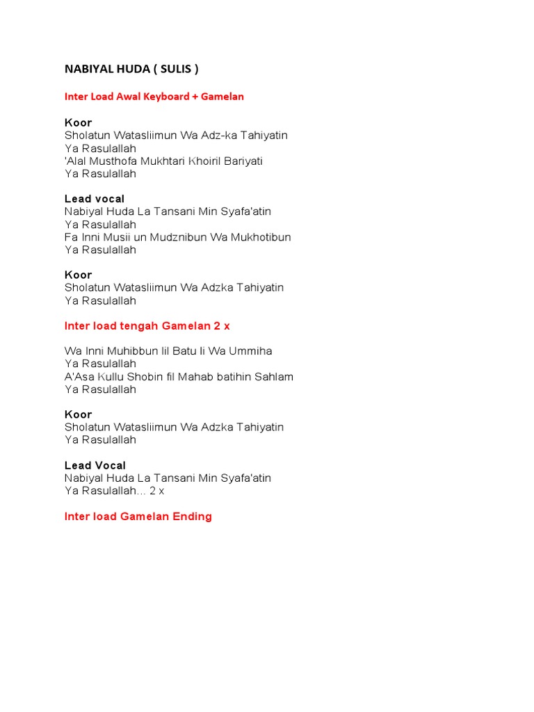 Nabiyal Huda Latihan | PDF