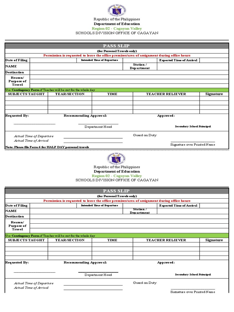 Pass Slip | PDF | Government