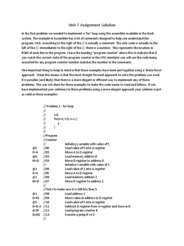 Unit 7 Assignment Solution | Download Free PDF | Assembly Language | Software Development