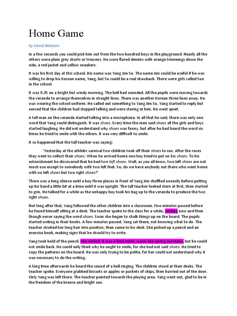 Home Game Story | PDF