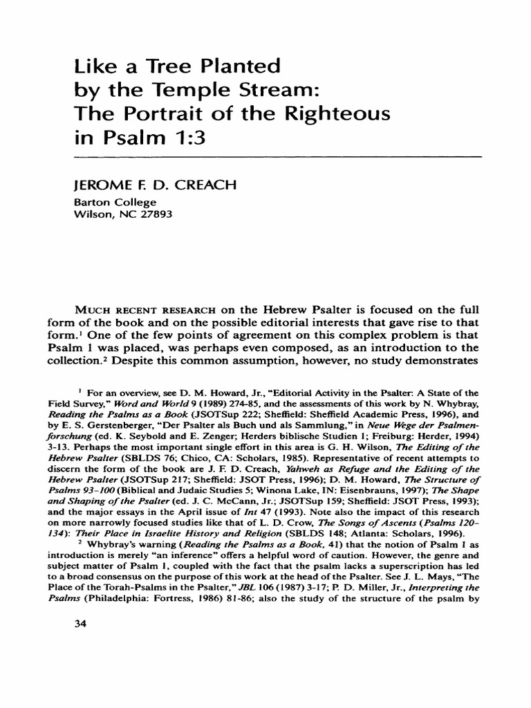 CBQ 61 (1999) 34-46__CREACH ''Like a Tree Planted...'' Portrait of ...