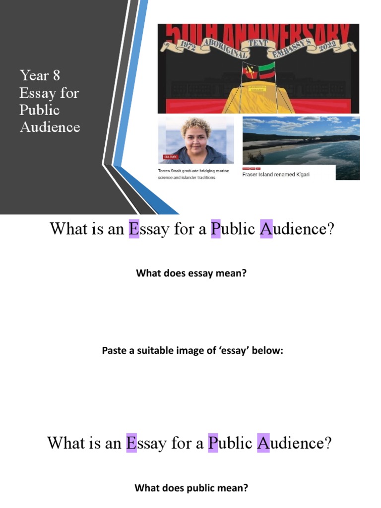 Y8 Primer Essay For A Public Audience (Student Version) 2023 | PDF ...