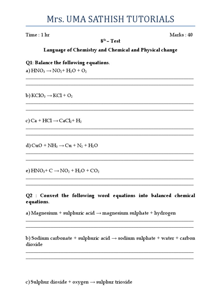 Mrs. Uma Sathish Tutorials | PDF | Oxide | Magnesium