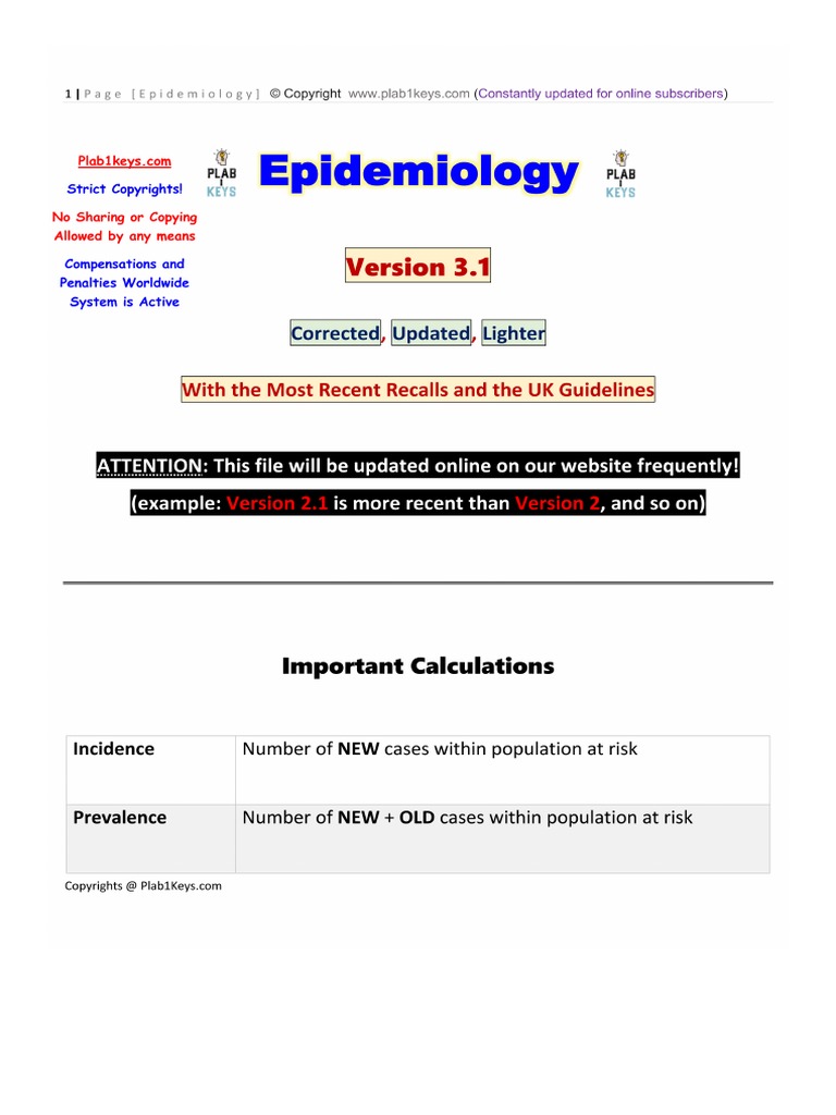 Epidemiology - PDF, 51 Pgs | PDF