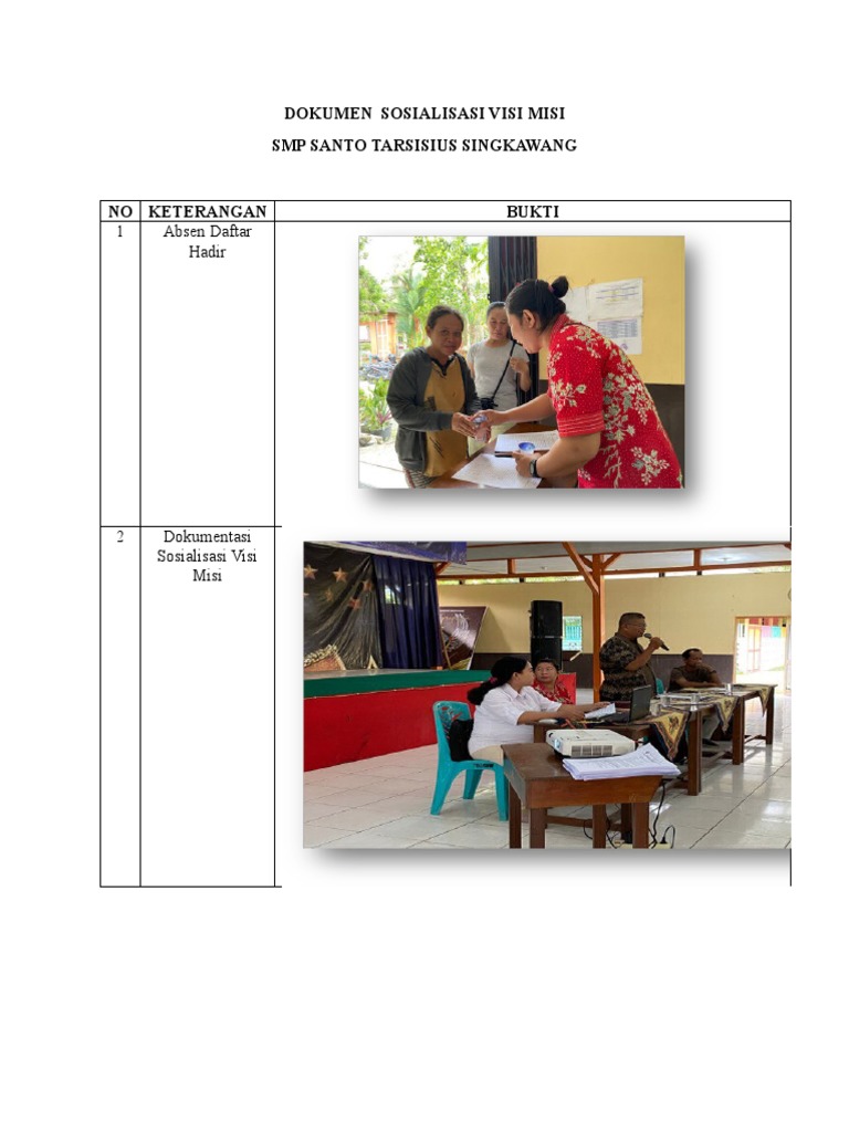 Sosialisasi Visi Misi SMP Santo Tarsisius | PDF