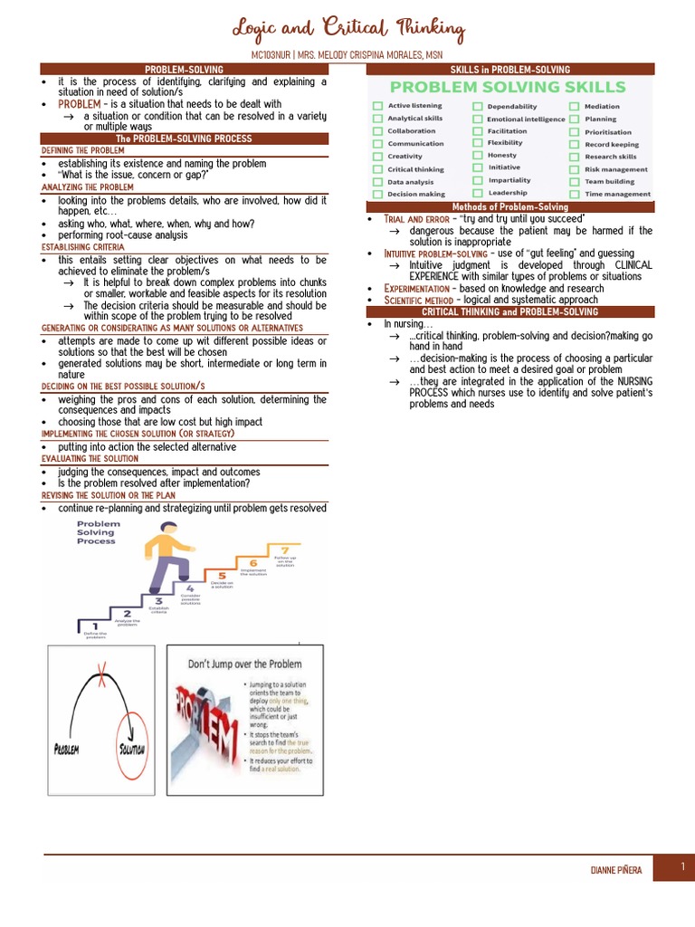 Problem Solving | PDF | Decision Making | Critical Thinking