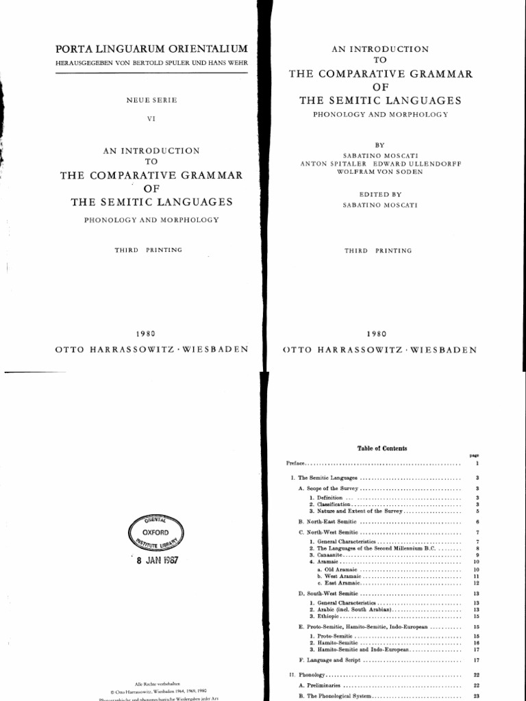 Moscati Bi Consonantal Semitic Roots | PDF