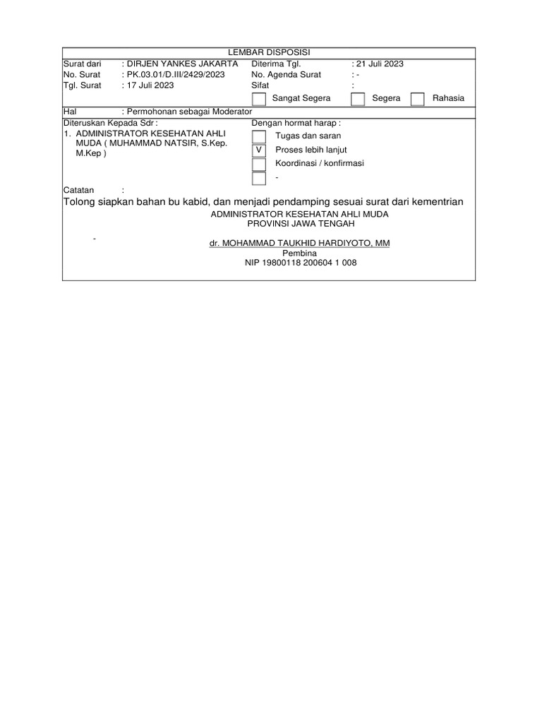 Dirjen Yankes Keg DPR | PDF