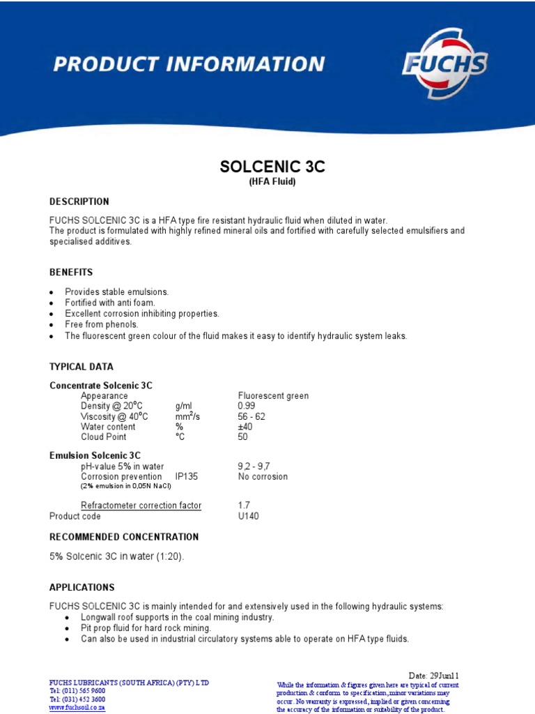Fuchs - Solcenic 3C - 29jun11 | PDF
