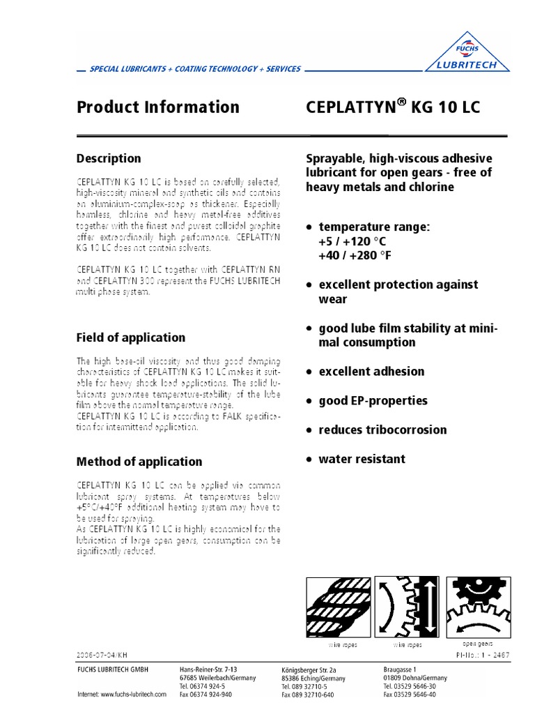 Fuchs - Ceplattyn KG 10 LC - 4jul06 (Lubritech Weillerbach) | PDF