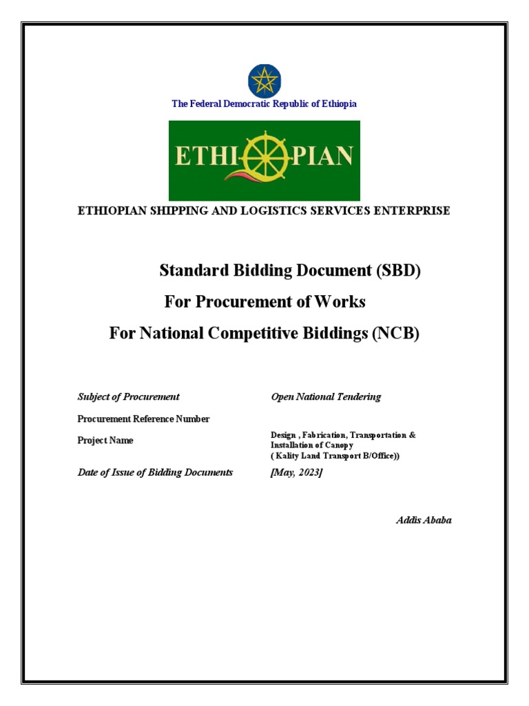 1 Bidding Document Cover | PDF