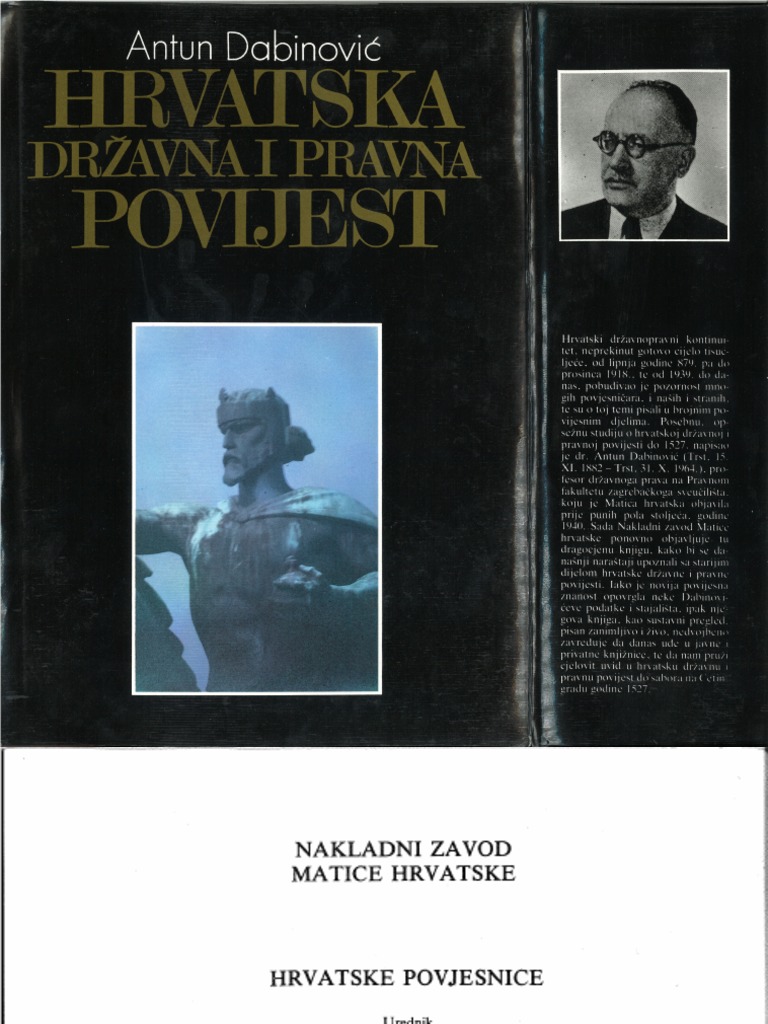 Antun Dabinović: Hrvatska Državna I Pravna Povijest | PDF