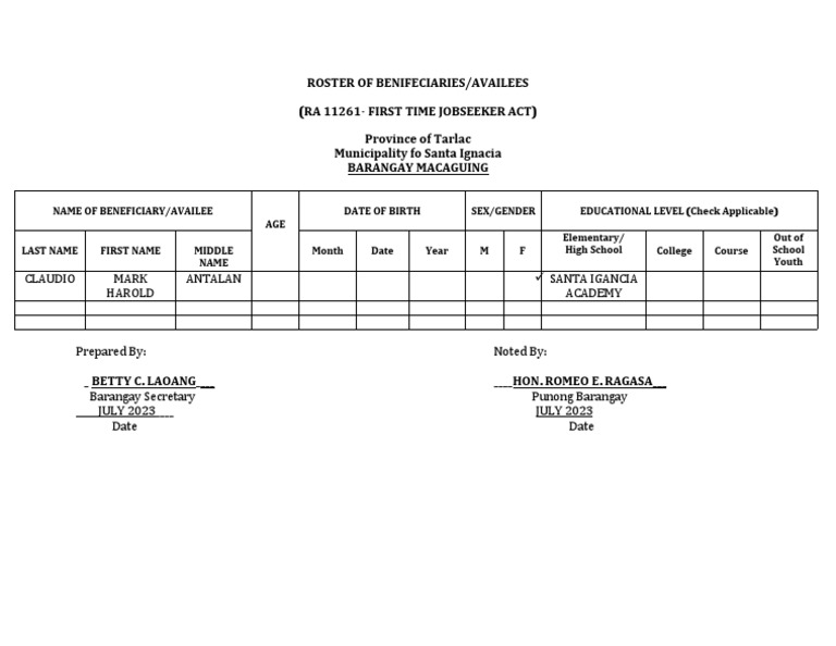 JOBSEEKER REPORT TO DILG | PDF