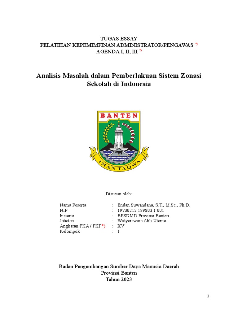 Contoh Tugas Essay PKP PKA | PDF