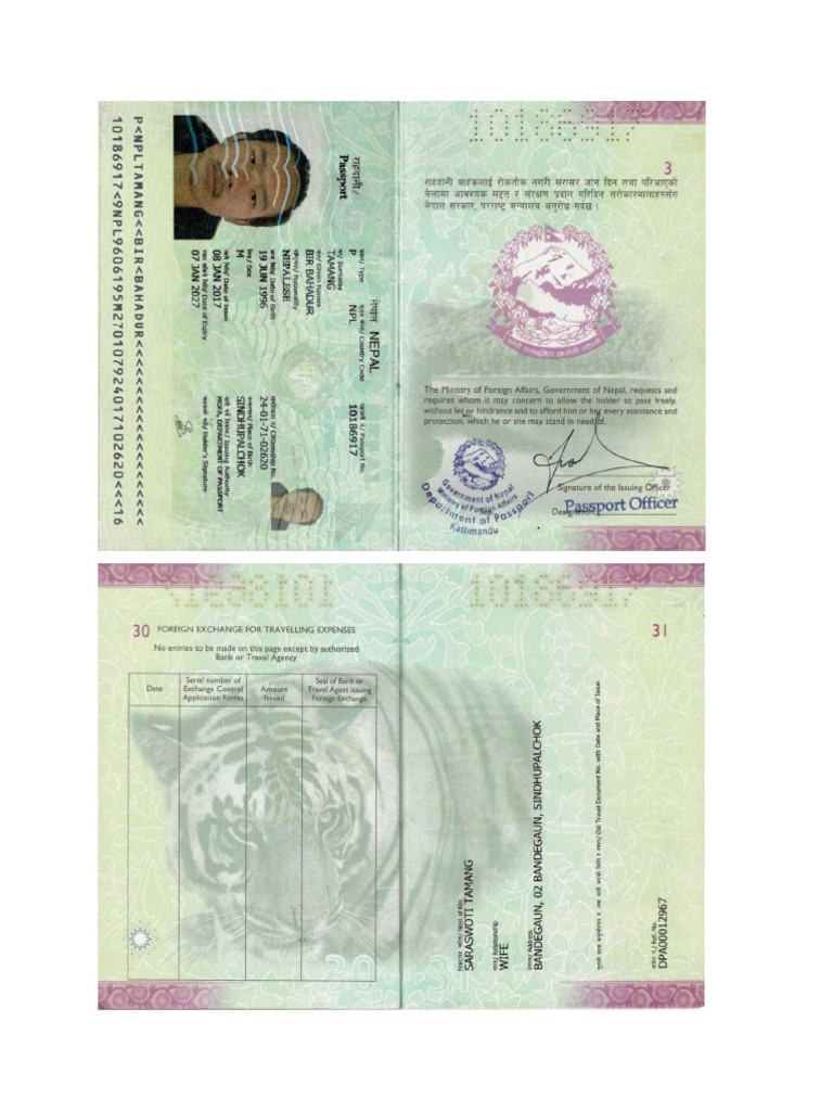 Bir Bahadur Tamang Passport | PDF