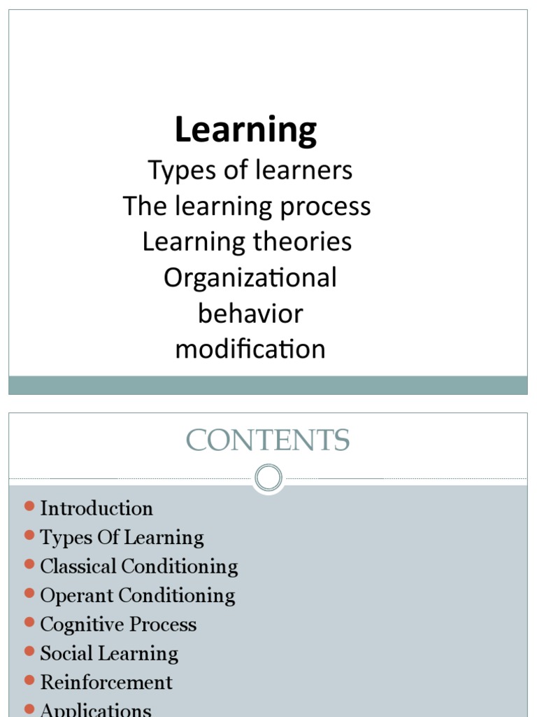 Learning | Download Free PDF | Classical Conditioning | Reinforcement