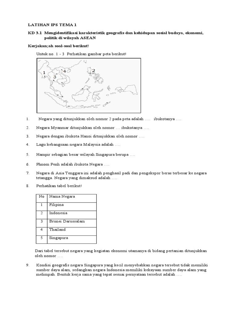 Latihan IPS Tema 1 | PDF