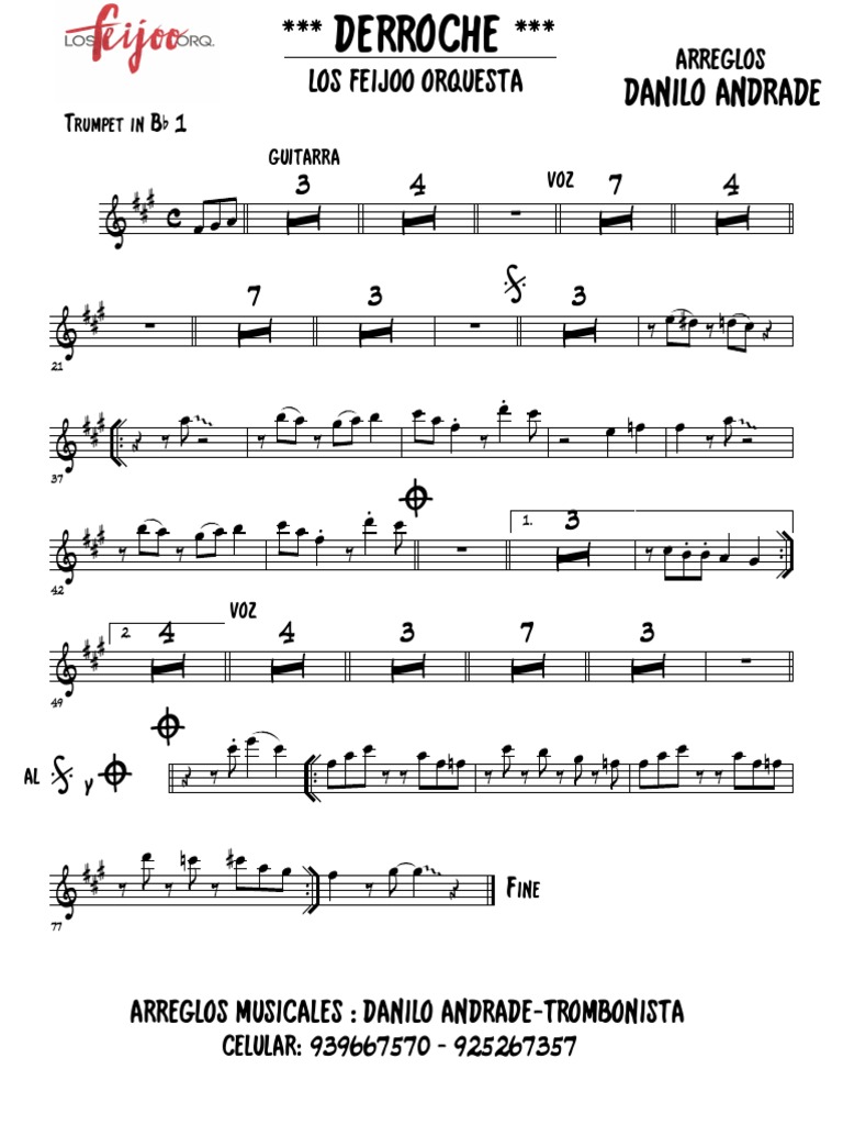 DERROCHE-ANA BELEN - Trumpet in BB 1 | PDF
