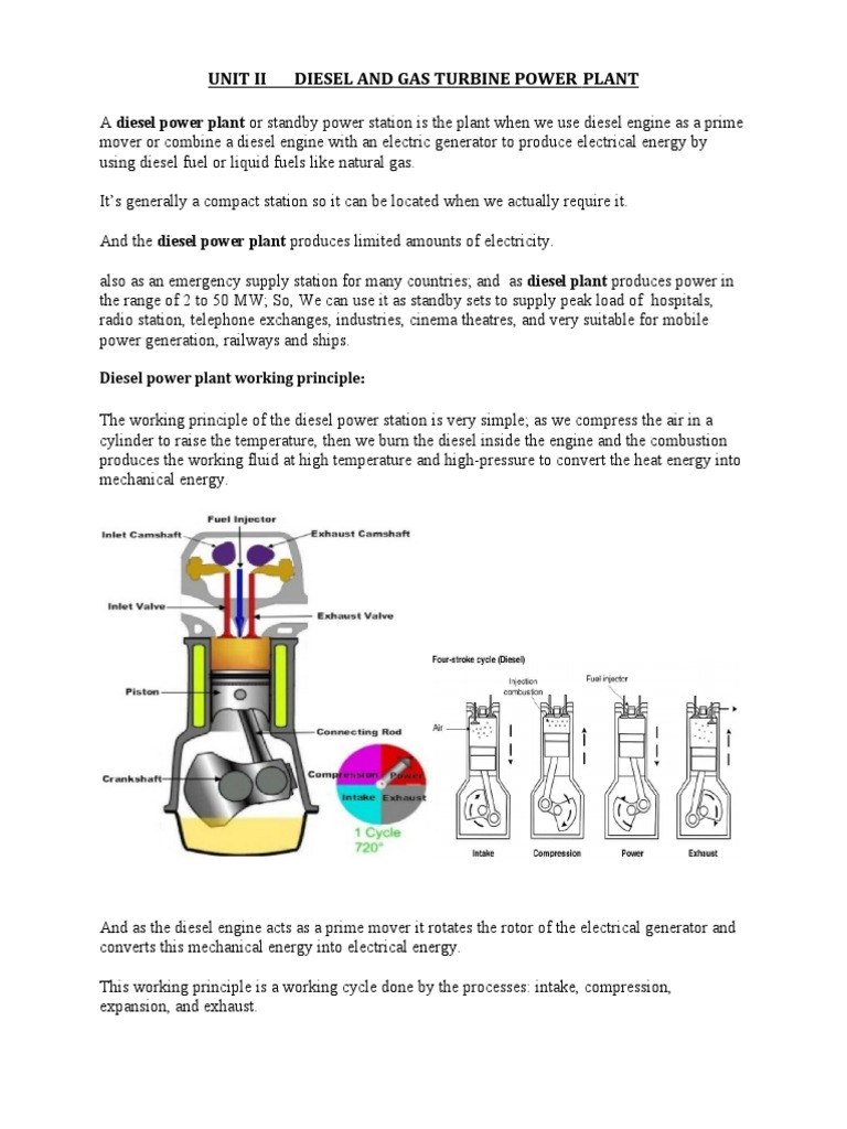 Diesel Power Plant Overview and Components | PDF | Turbocharger ...