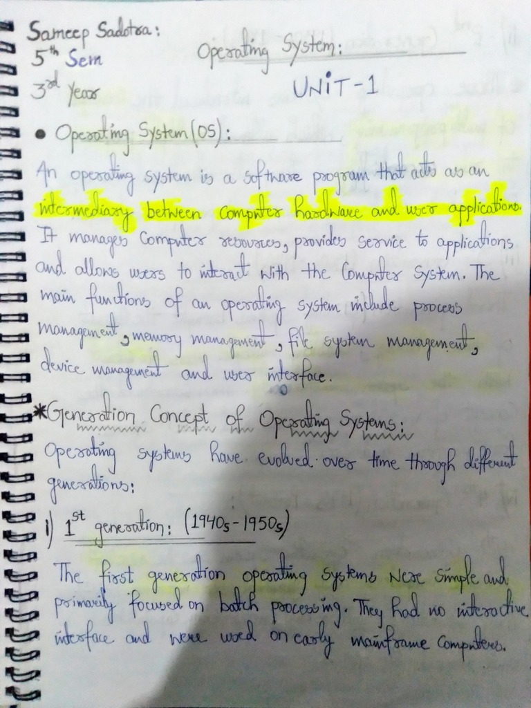 Unit 1 Operating System Pdf