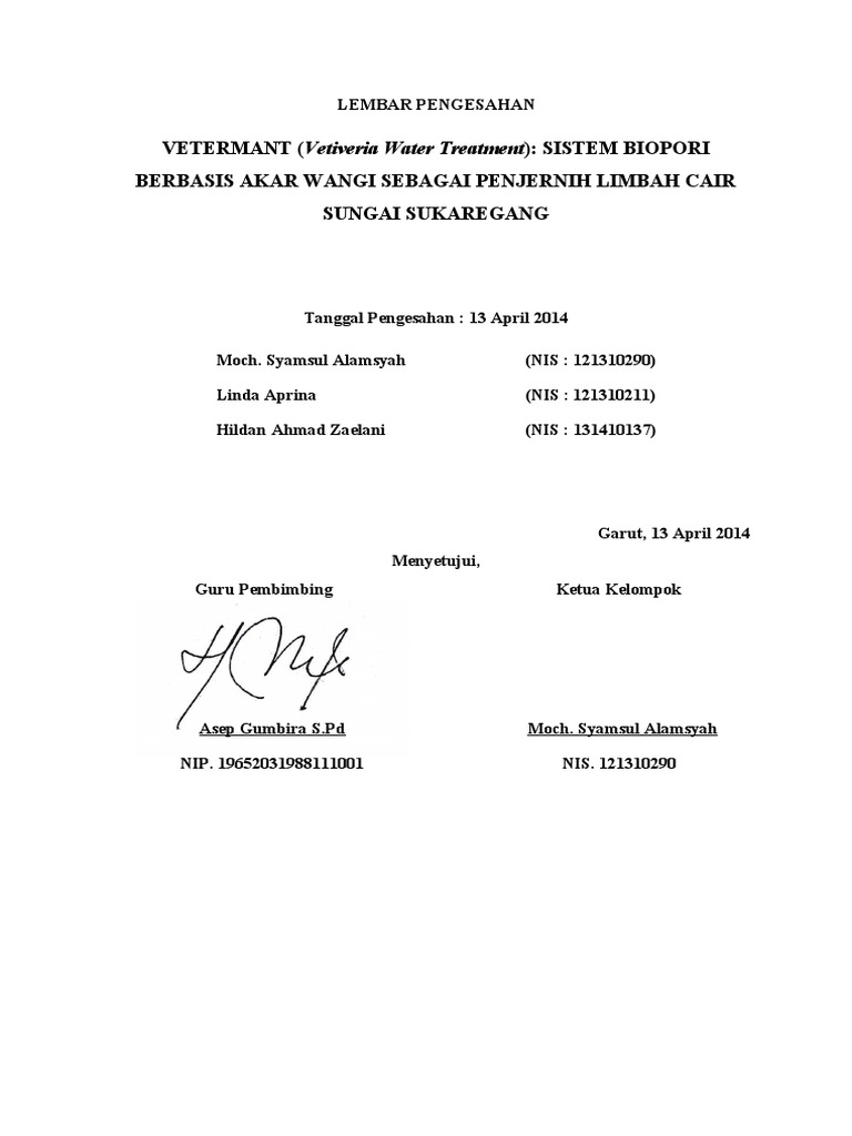 Lembar Pengesahan | PDF