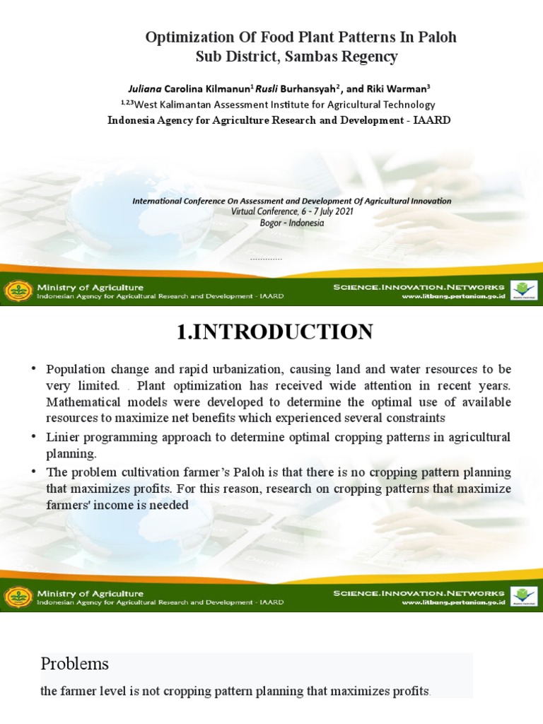 Optimalization Cropping Patern Rice Mung Rice Paloh 140621 Pdf