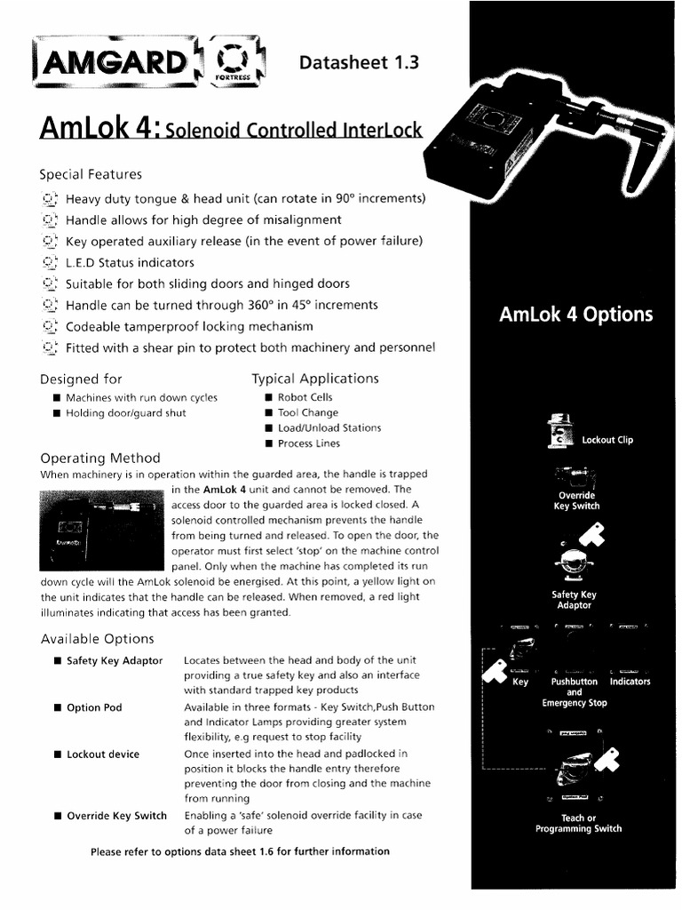 Amlock Amgard 4 Solenoid Interlock | PDF