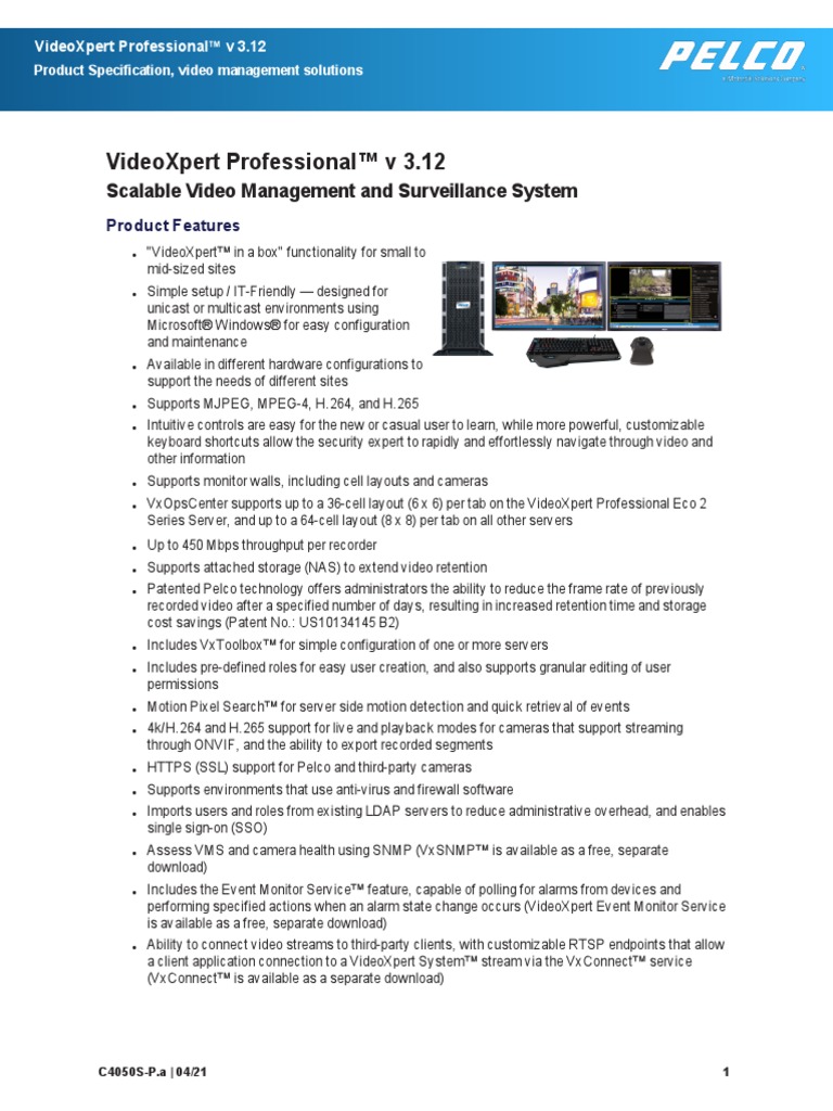 VideoXpert Professional™ V 3.12 | PDF | Windows 10 | Computer Security