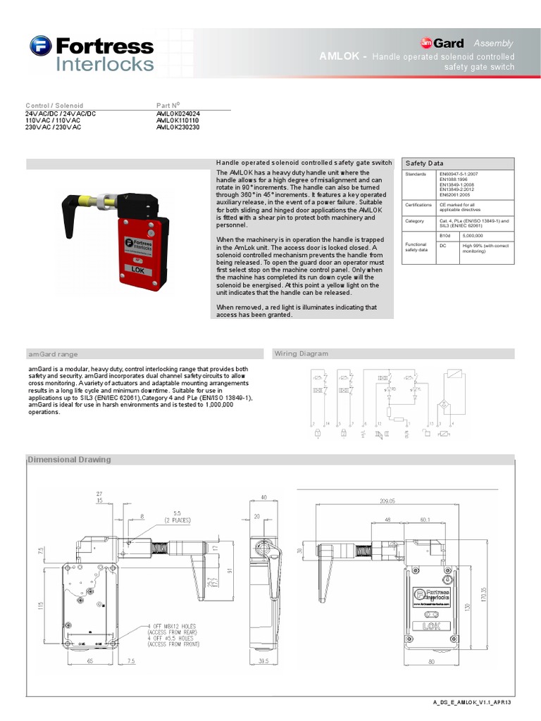Datasheet Amlok | PDF | Switch | Door