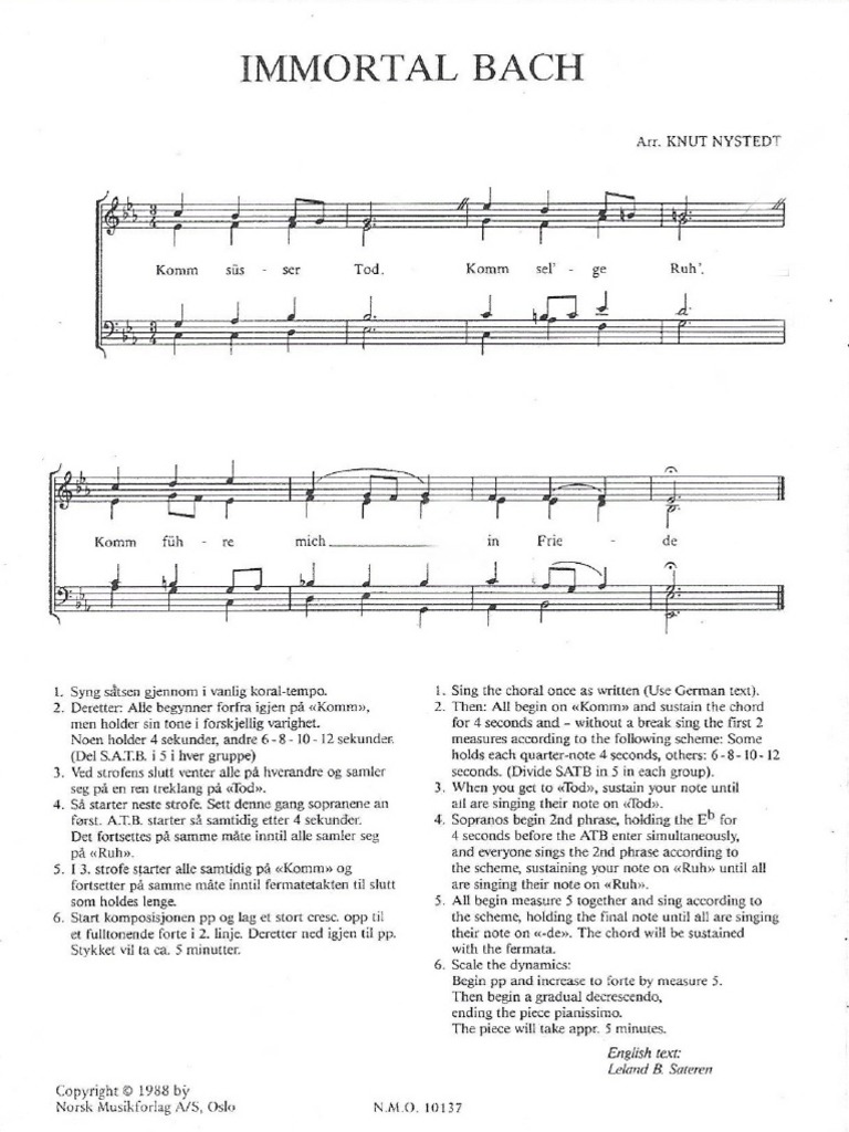 Nystedt: Immortal Bach | PDF