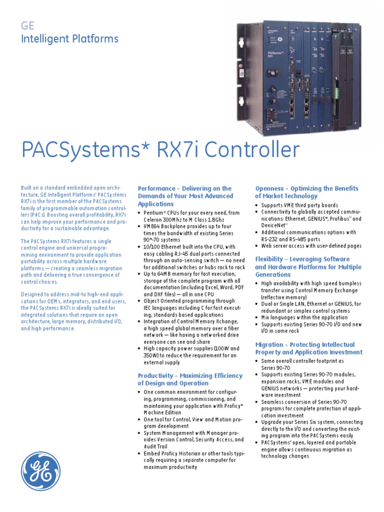 PACSystems RX7i Datasheet GFA497F | PDF | Amplifier | Logic Gate