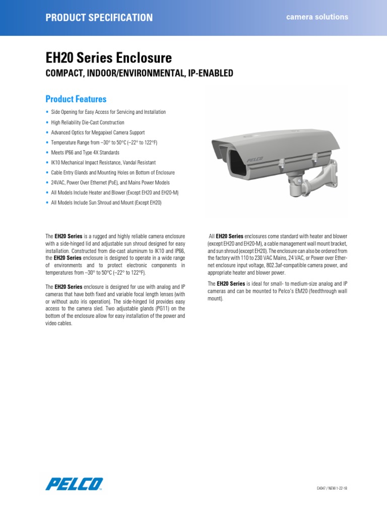 C4047 EH20 Series Enclosure Spec | PDF | Camera | Alternating Current