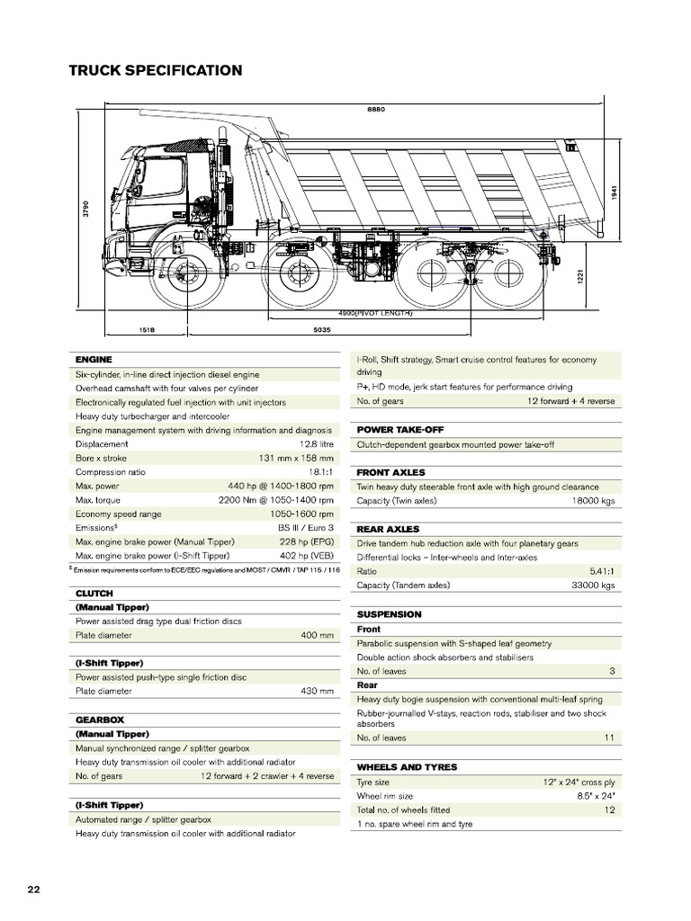 Volvo Fmx 440 Dimensions | PDF