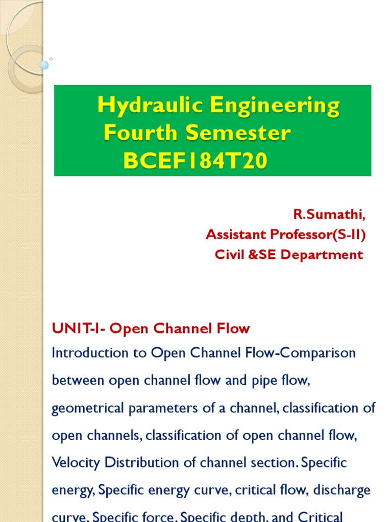 Open Channel Flow Fundamentals | PDF | Reynolds Number | Fluid Dynamics