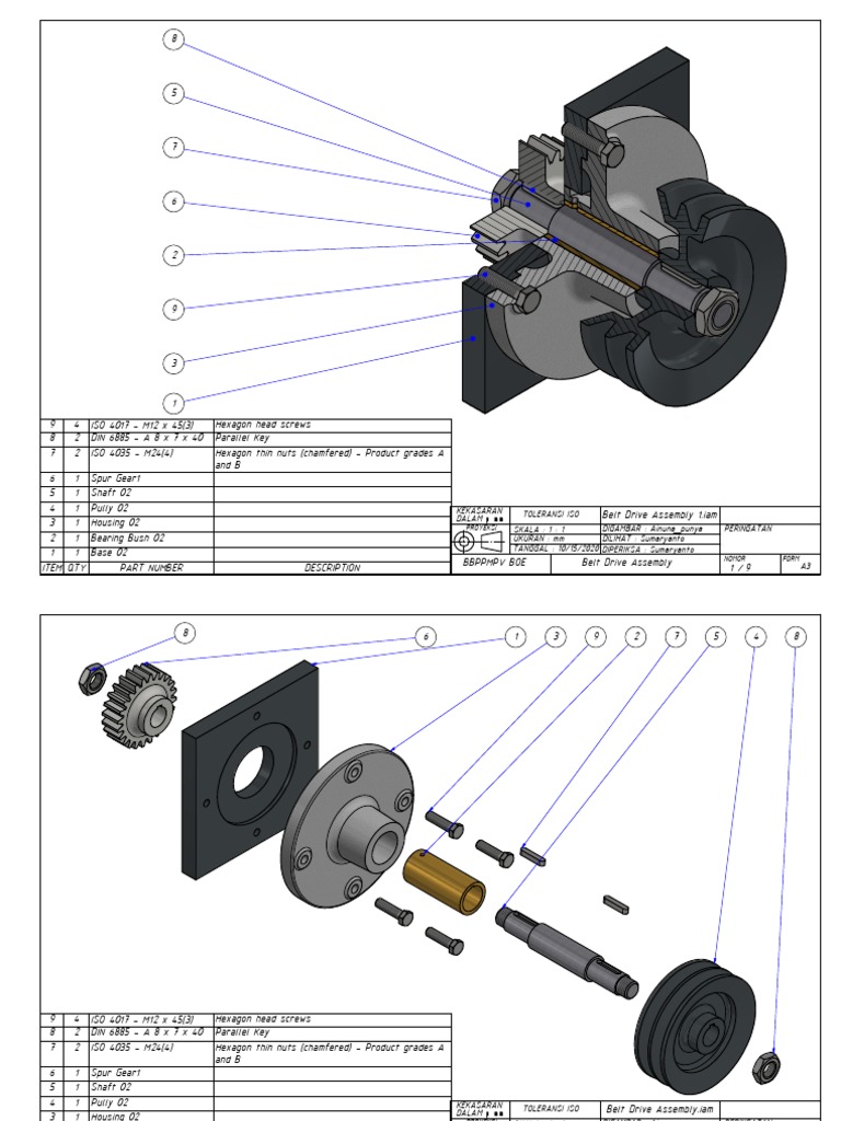 Belt Drive Assembly Components Guide | PDF | Engineering Tolerance ...