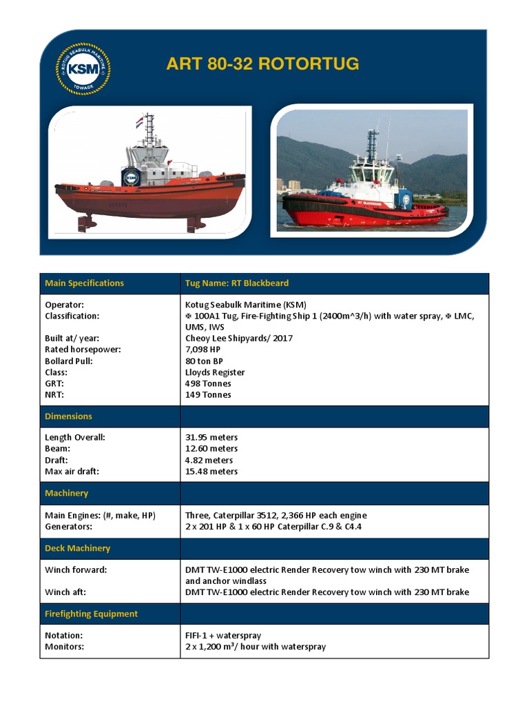 KSM Tug Specification ART 8032 | PDF