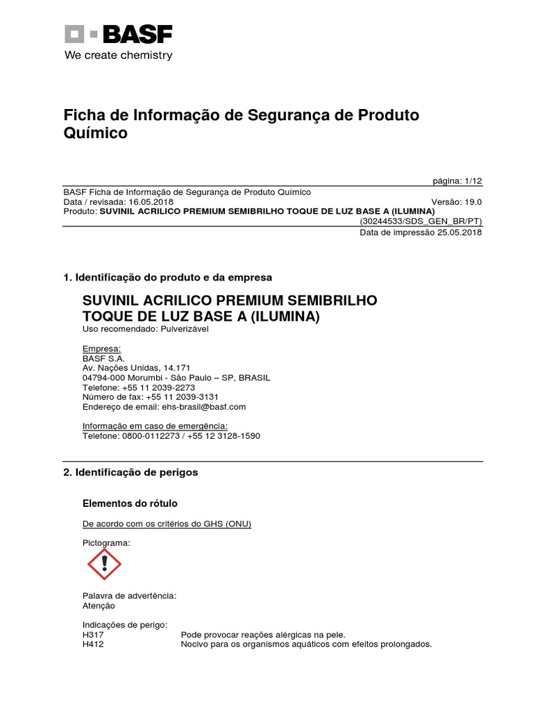 FISPQ - SUVINIL ACRILICO PREMIUM SEMIBRILHO TOQUE DE LUZ BASE A ...