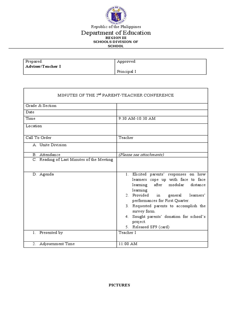 2nd Parent-Teacher Conference Minutes | PDF