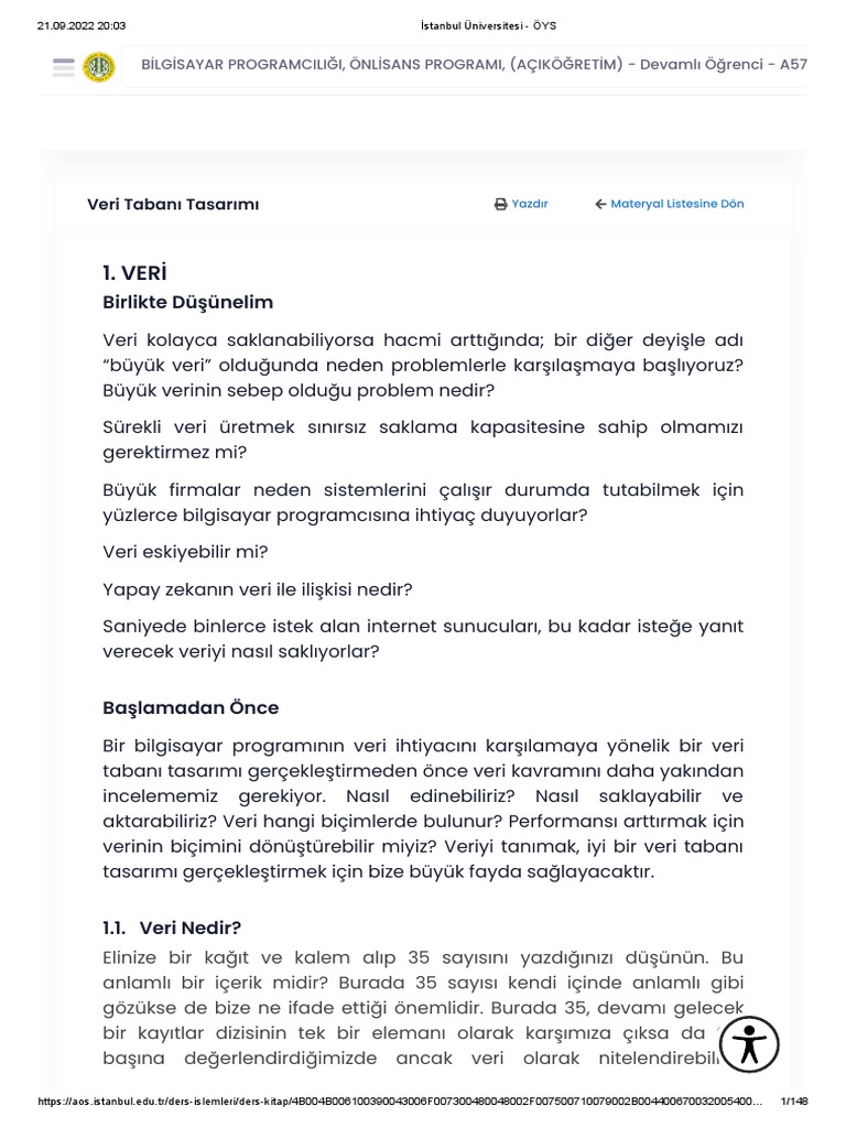 Veri Tabanı Tasarımı | PDF