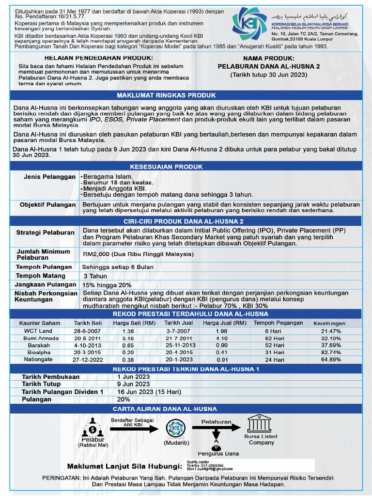 Dana Al Husna 2 - Factsheet - Syafiq | PDF